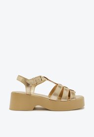 Sandália Flatform Dourada Anacapri Bella | ZZ MALL