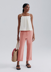 Calça Salmão Hering Em Alfaiataria Com Linho | ZZ MALL