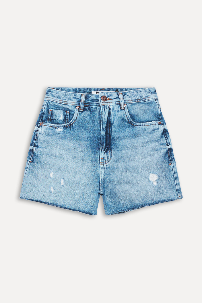 Short Azul Reversa Jeans High Rise | ZZ MALL