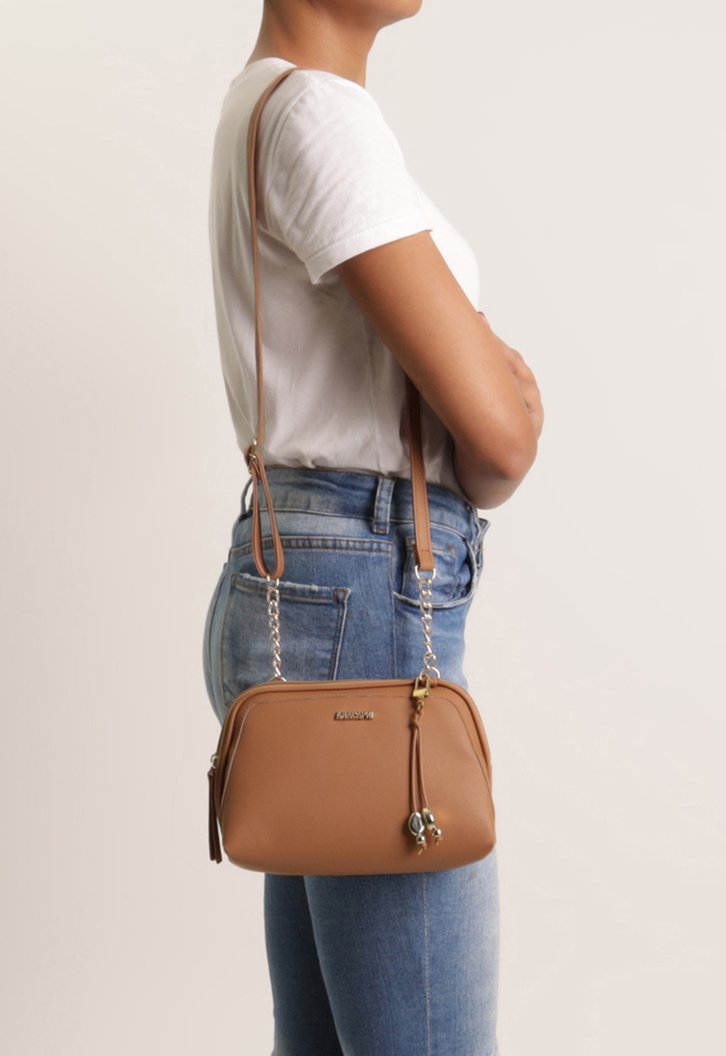 Bolsa Crossbody Marrom Anacapri Média Sea Shells | ZZ MALL