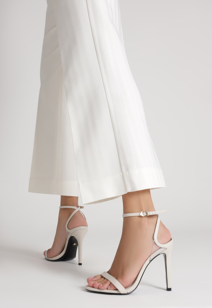 Sandália Branca Schutz Salto Skye High Stiletto Couro | ZZ MALL